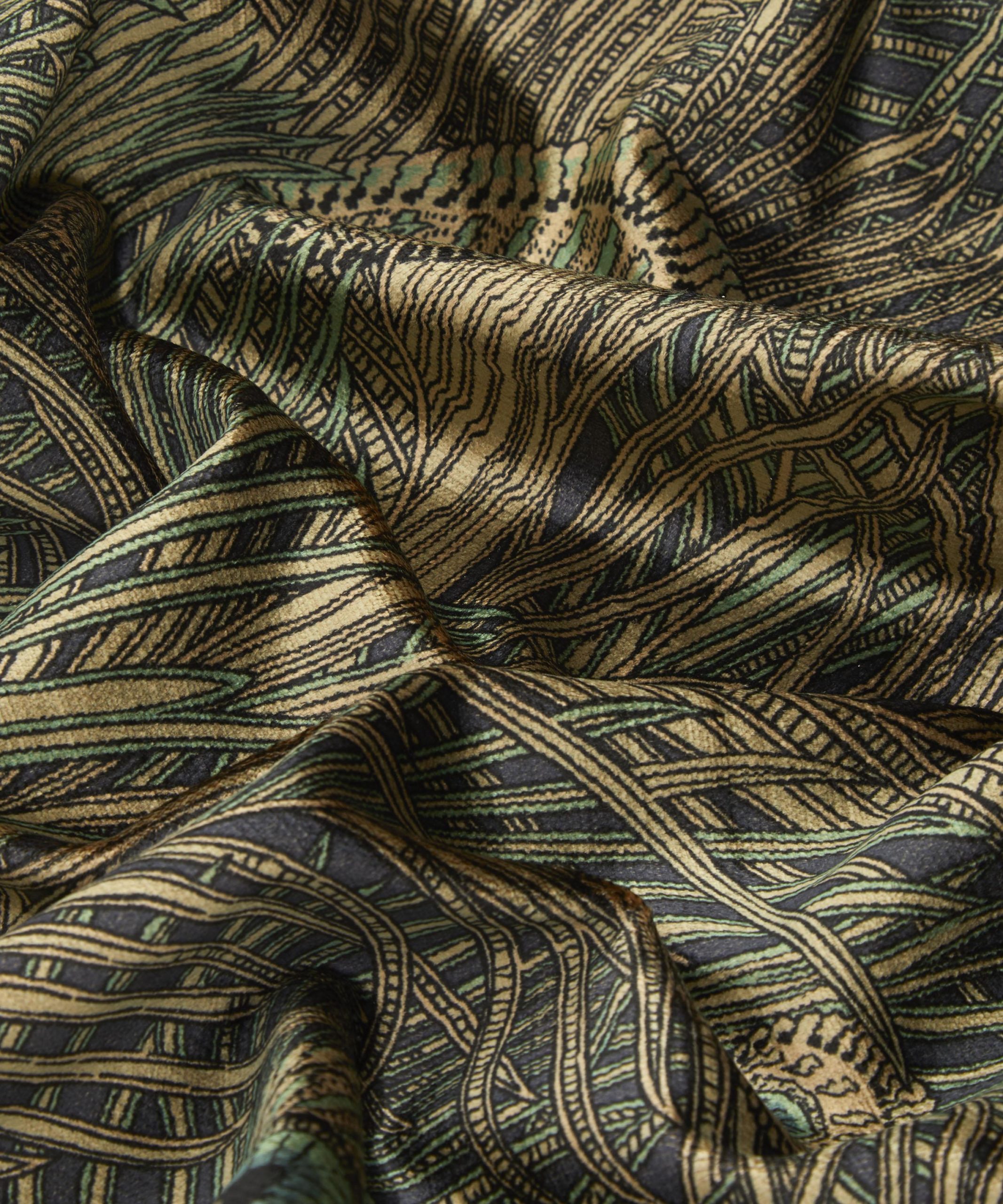 Hera Feather Vintage Velvet in Jade - Indoor | Liberty Fabrics