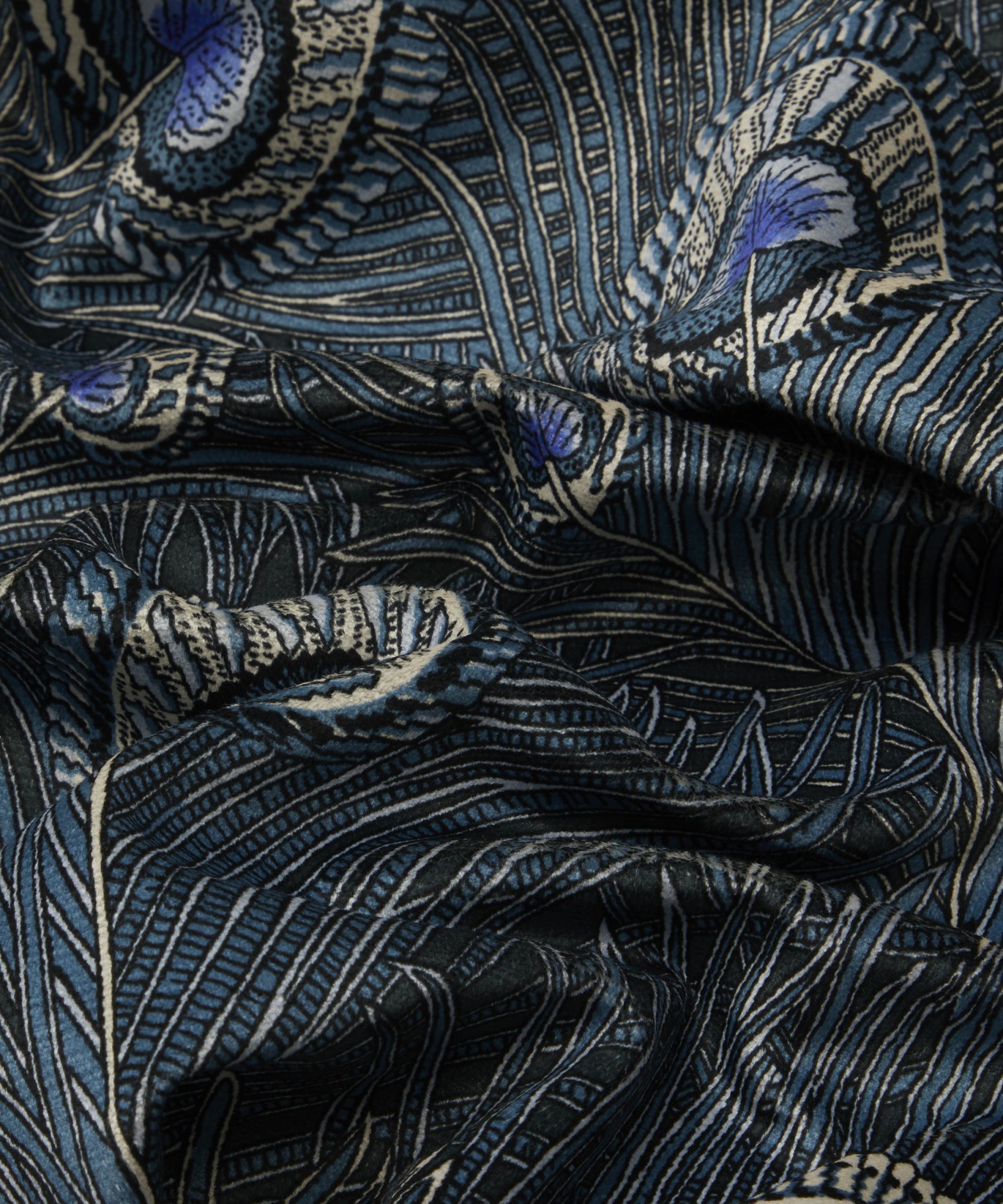 Hera Feather Vintage Velvet in Lapis - Indoor | Liberty Fabrics