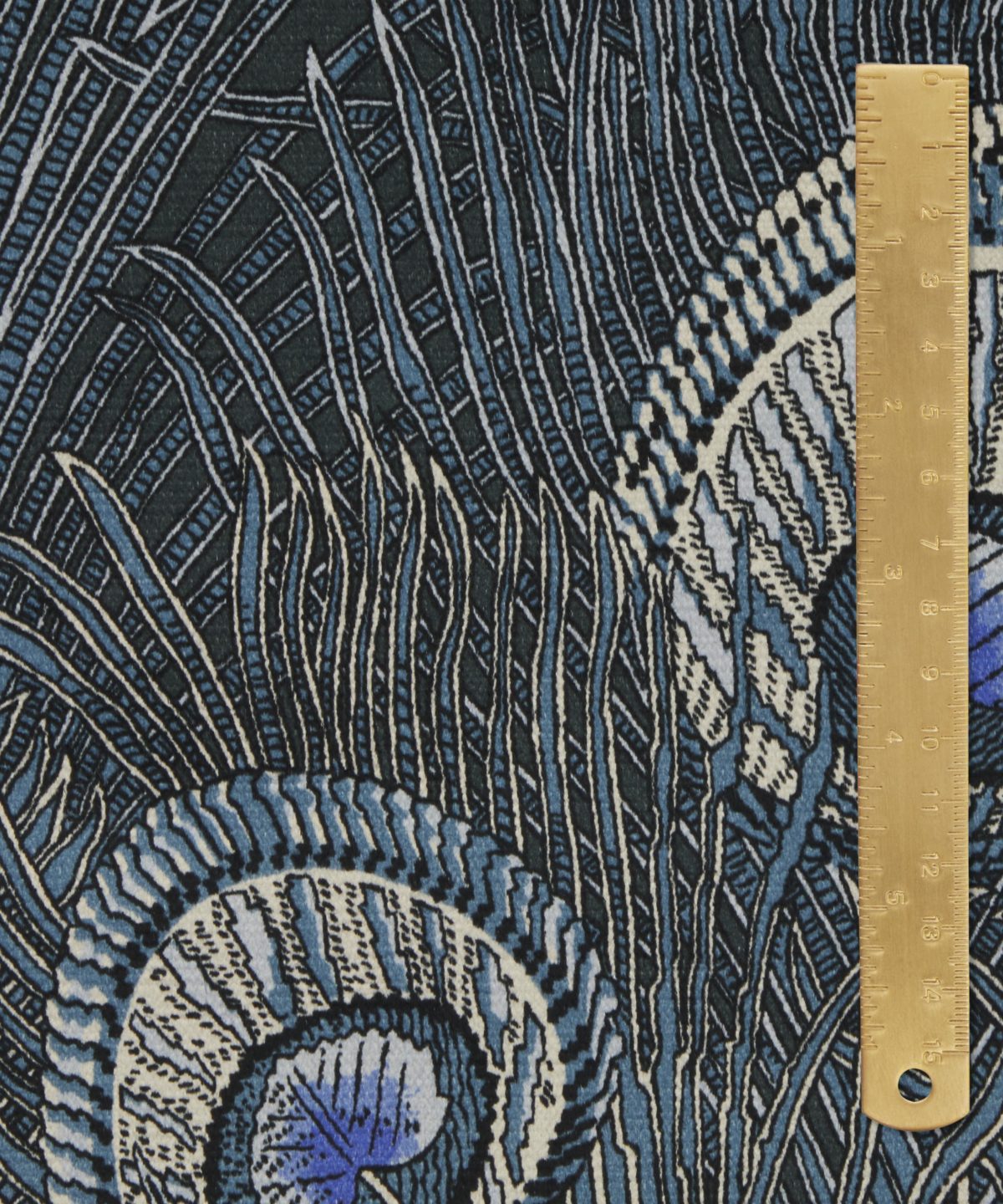 Hera Feather Vintage Velvet in Lapis - Indoor | Liberty Fabrics