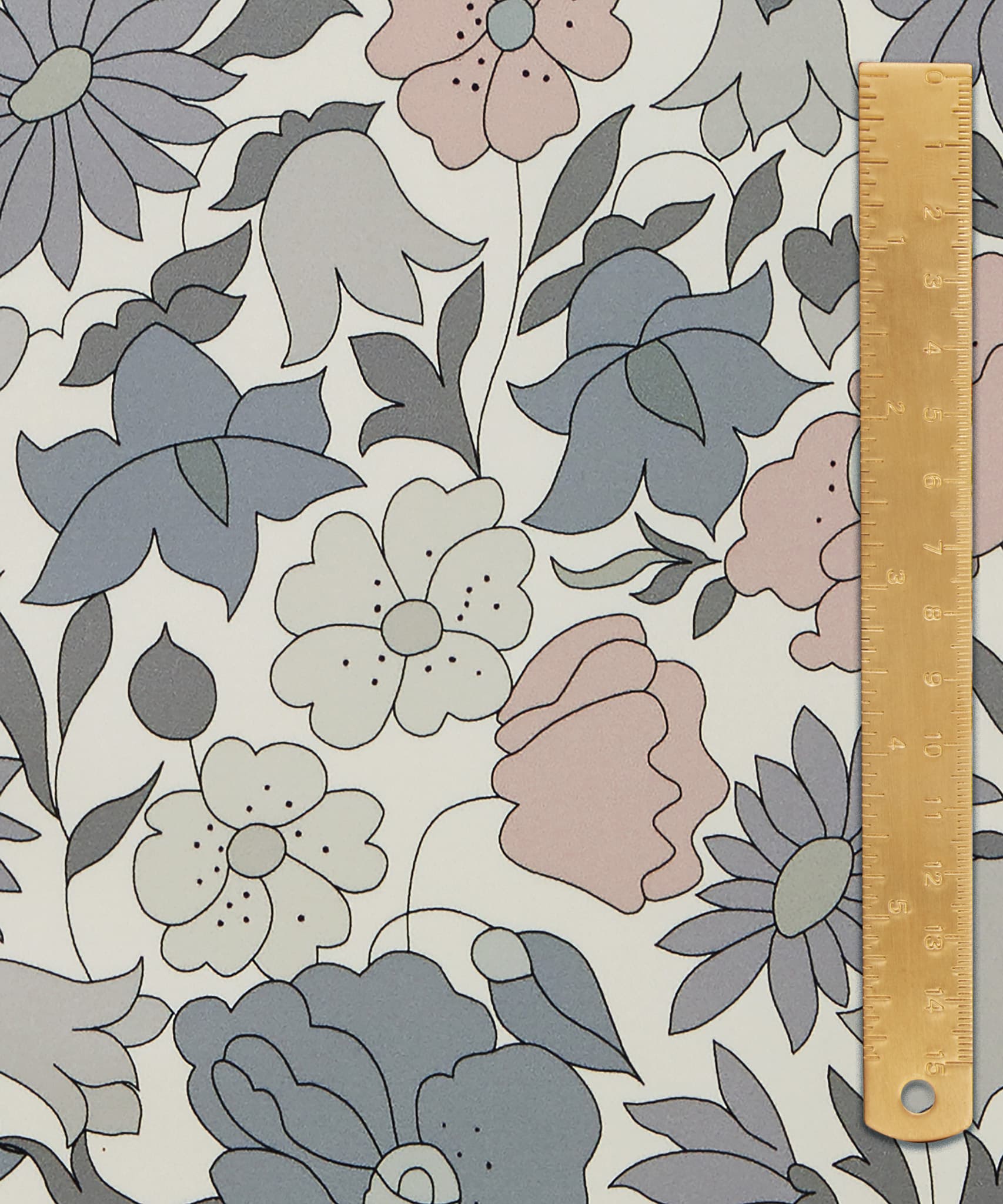 Poppy Meadowfield Cotton Sateen in Pewter - Indoor | Liberty Fabrics