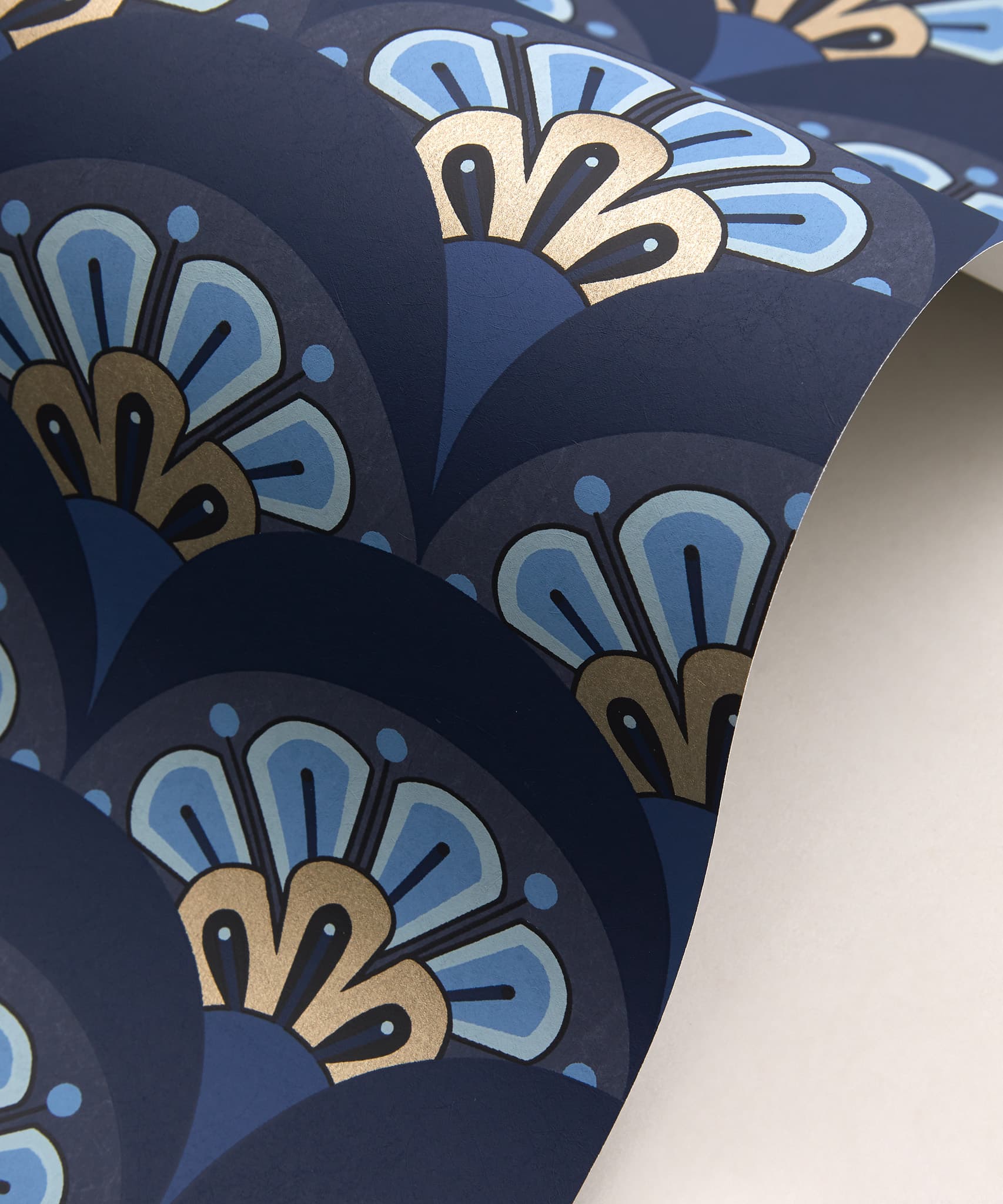 Deco Scallop Wallpaper in Lapis | Liberty Fabrics