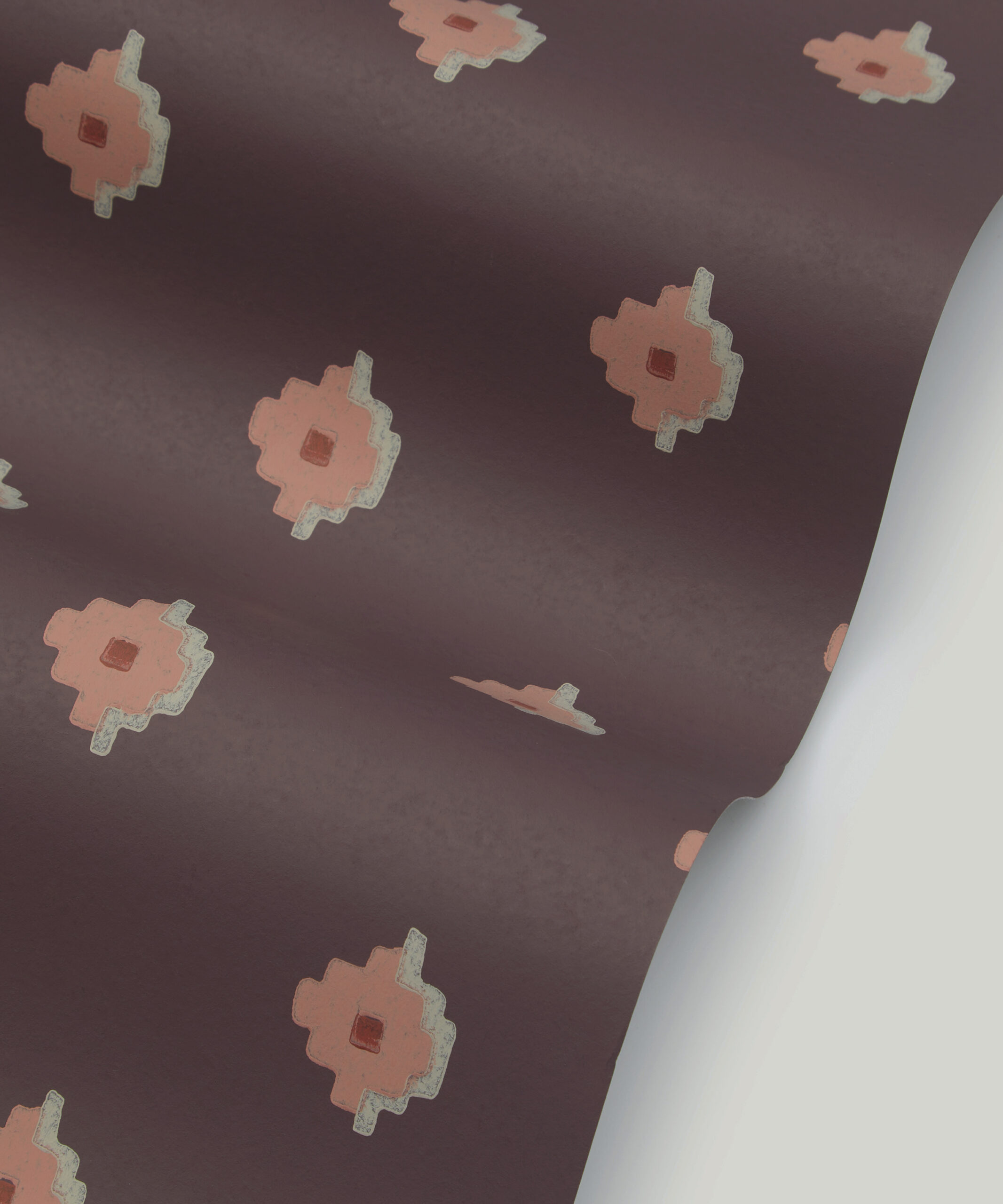 Adamas Tile Wallpaper in Brinjal | Liberty Fabrics