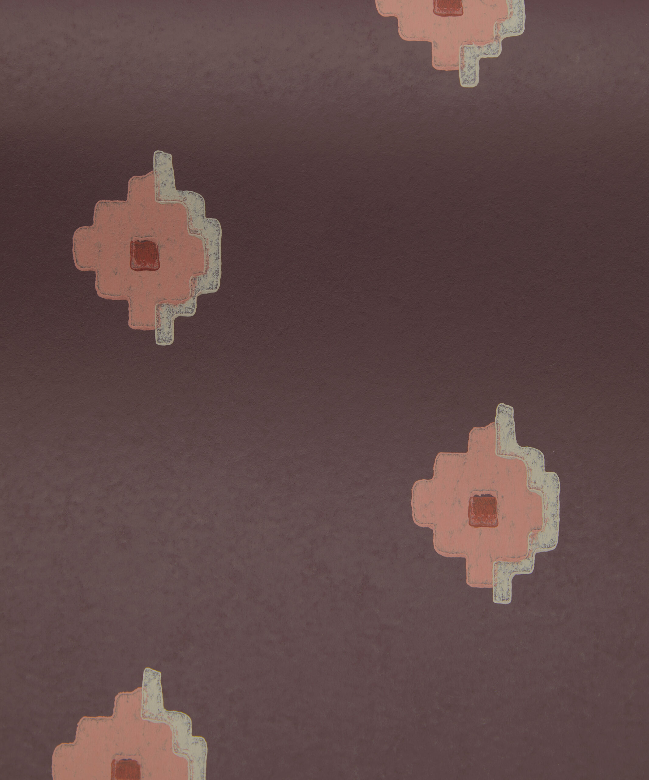 Adamas Tile Wallpaper in Brinjal | Liberty Fabrics