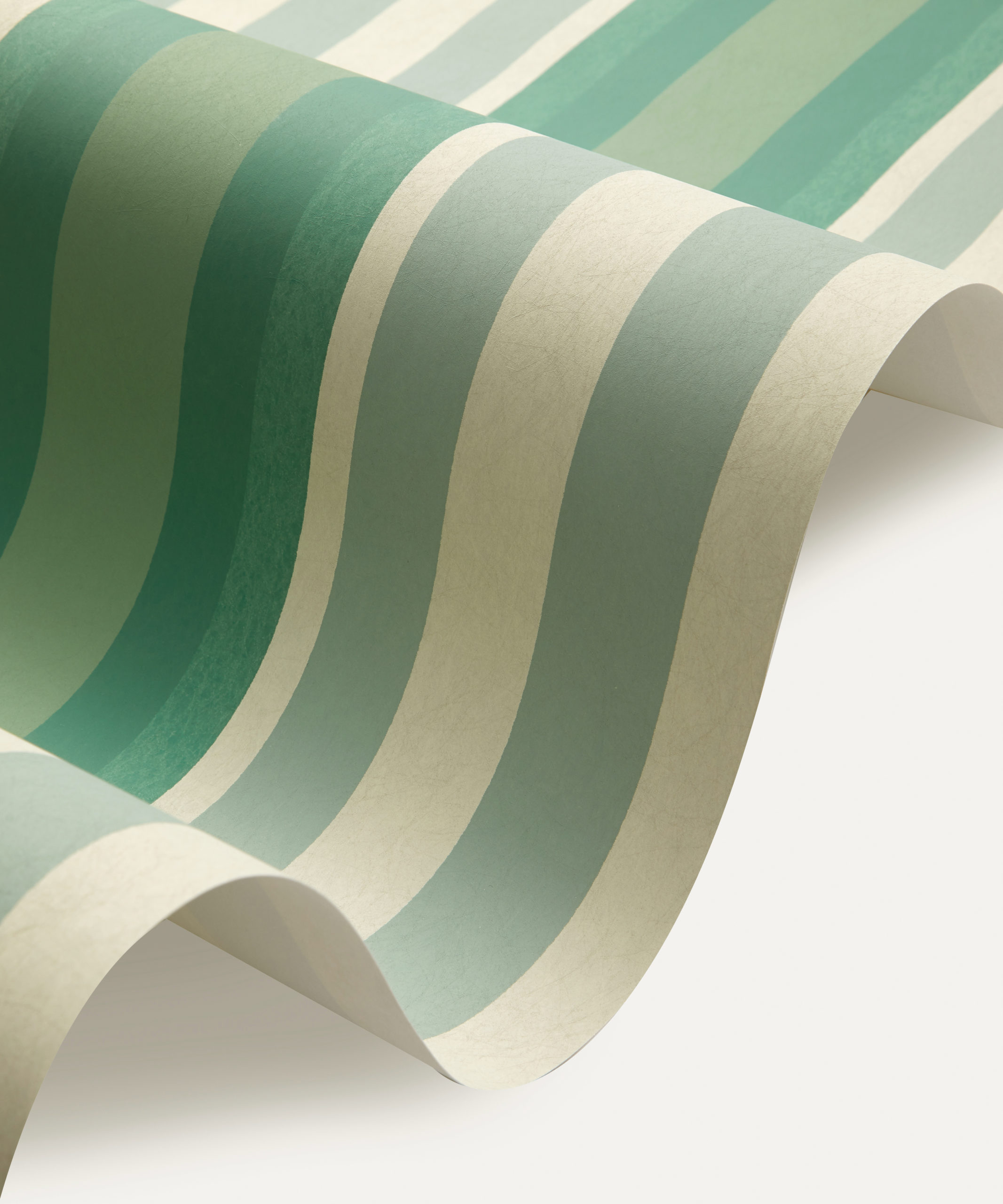 Obi Stripe Wallpaper in Jade | Liberty Fabrics