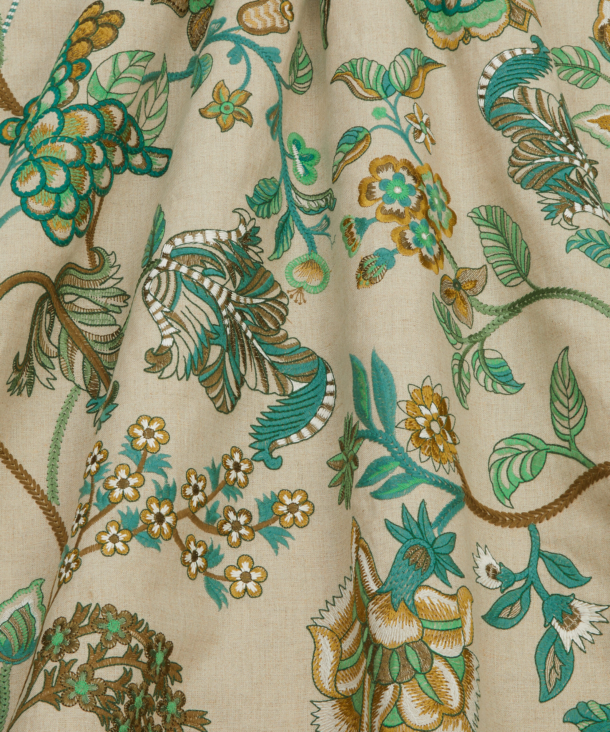 Palampore Embroidery in Jade - Indoor | Liberty Fabrics