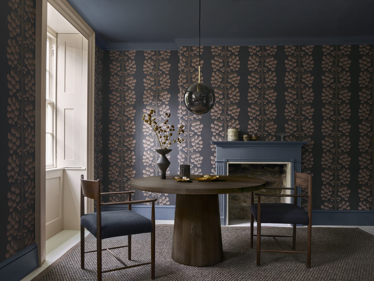 Berry Tree Wallpaper in Ink | Liberty Fabrics