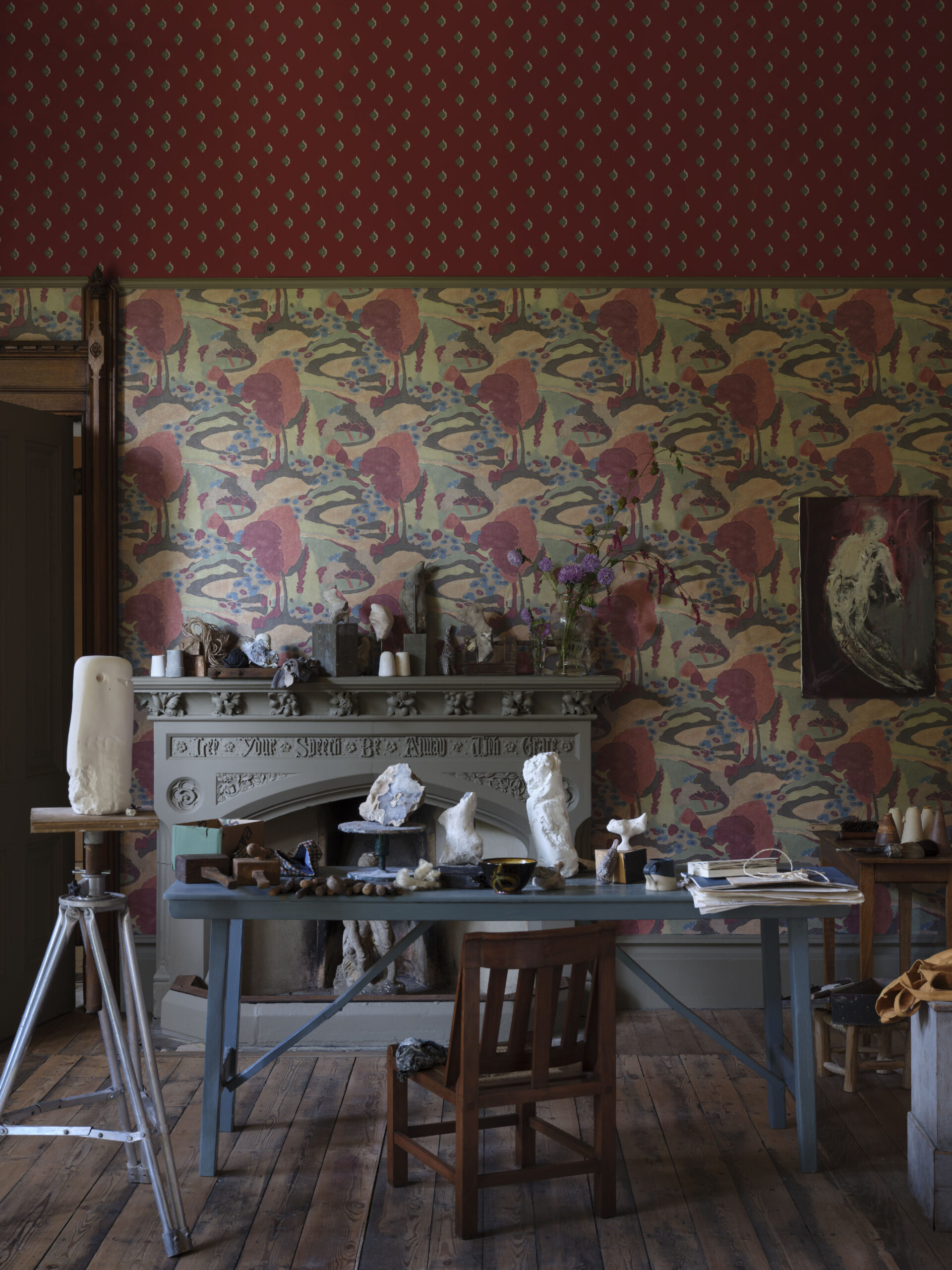 Adamas Tile Wallpaper in Lacquer | Liberty Fabrics